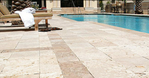 ivory travertine pavers and coping - POOL COPING TILES - NON SLIP STONE TILES FOR POOLS