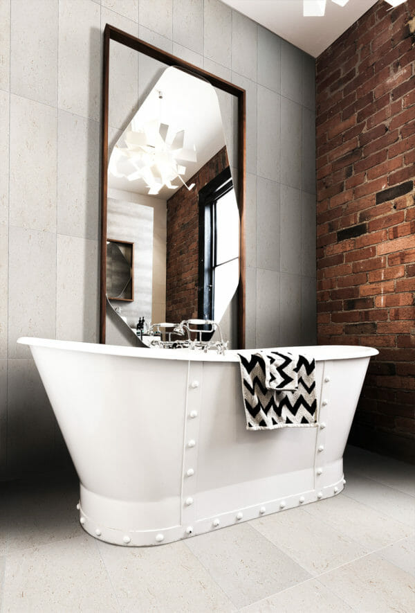 Shell White Limestone on Walls in bathroom - POOL COPING TILES - NON ...