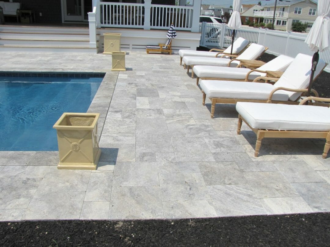 Silver Travertine Pool Coping - POOL COPING TILES - NON SLIP STONE ...