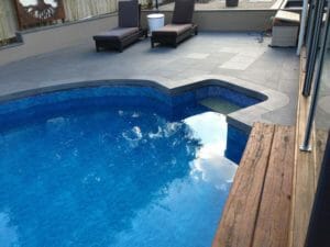 Harkaway Bluestone Sawn & Lightly Honed Pavers Custom Made Curved Coping - POOL COPING TILES ...