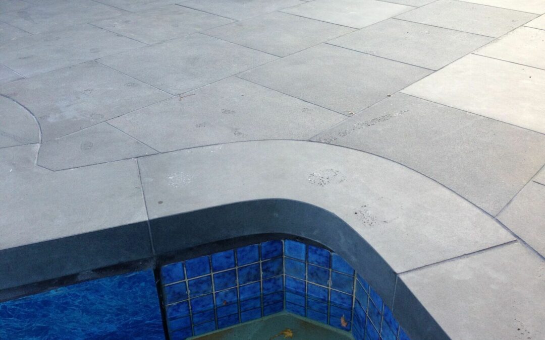 Harkaway Bluestone Sawn & Lightly Honed Pavers Custom Made Curved Coping - POOL COPING TILES ...